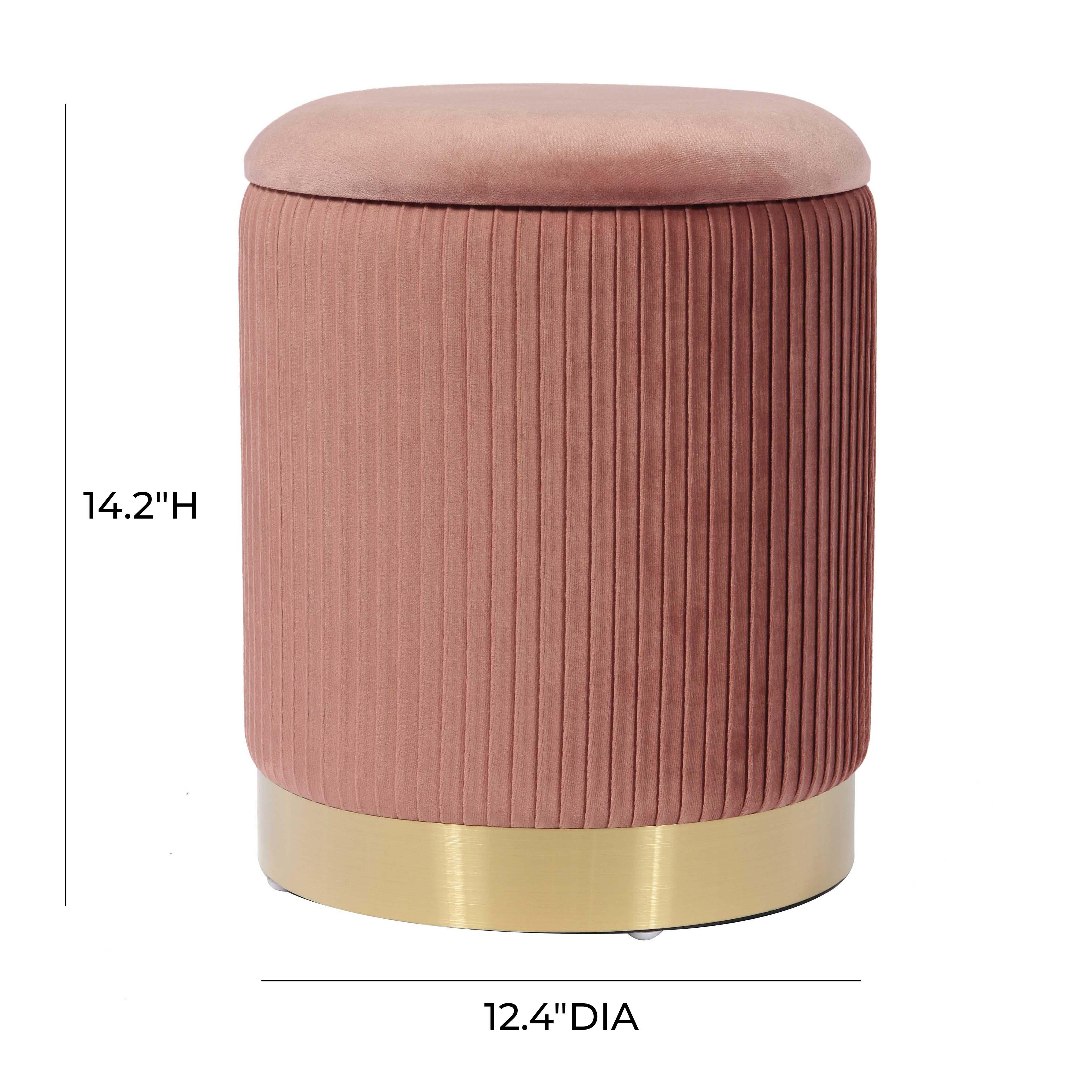 TOV Furniture Zoe Grey Velvet Storage Ottoman