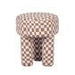 Claire Brown Checkered Boucle Stool | TOV Furniture