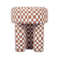 Claire Brown Checkered Boucle Stool | TOV Furniture